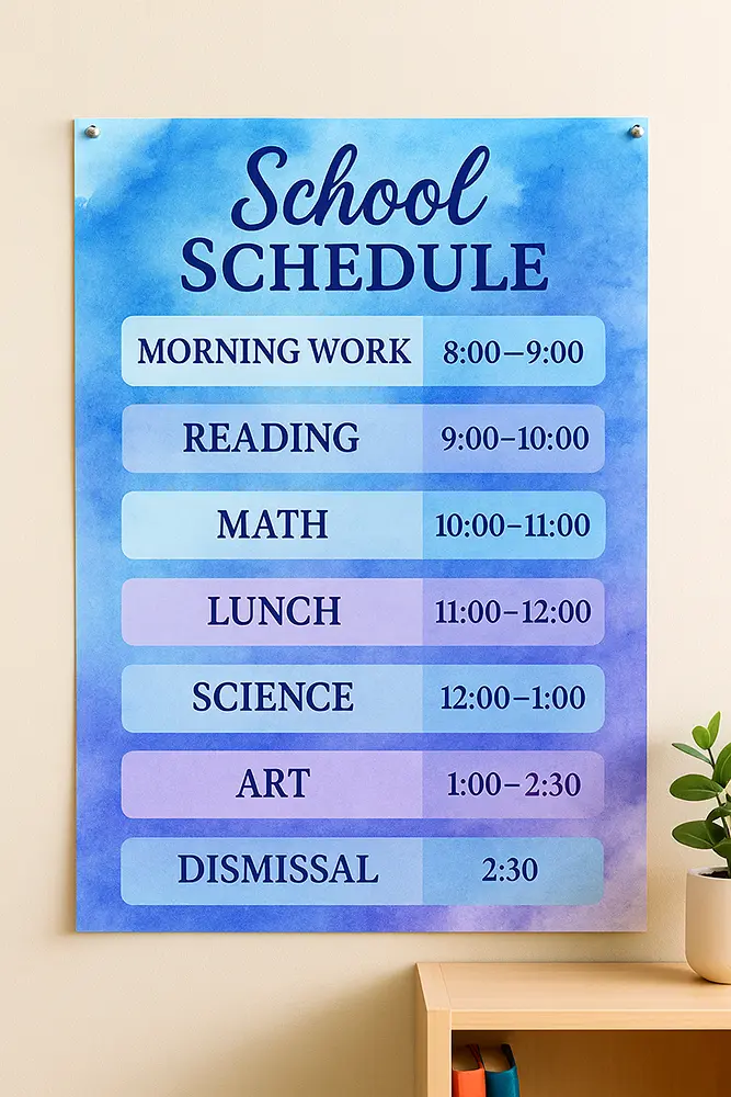 Using Poster Makers to Create Visual Schedules - Poster Studio Express