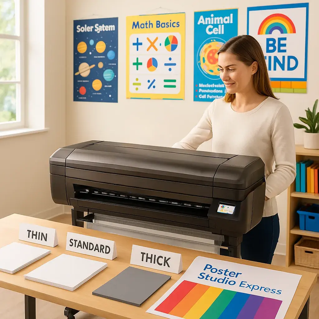 School Poster Maker Machine Paper Weight Guide - Poster Studio Express